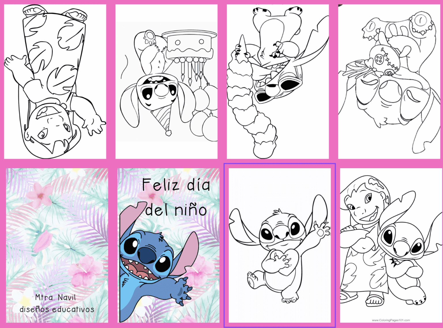 Cuaderno De Colorear Tematica De Stitch